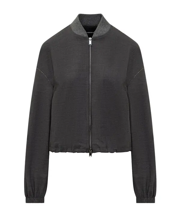 Fabiana Filippi Cropped Zip-up Jacket With Embellishments
