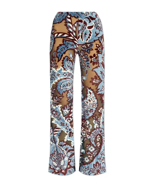 Etro Tulle Jacquard Velvet Trousers - Multicolor