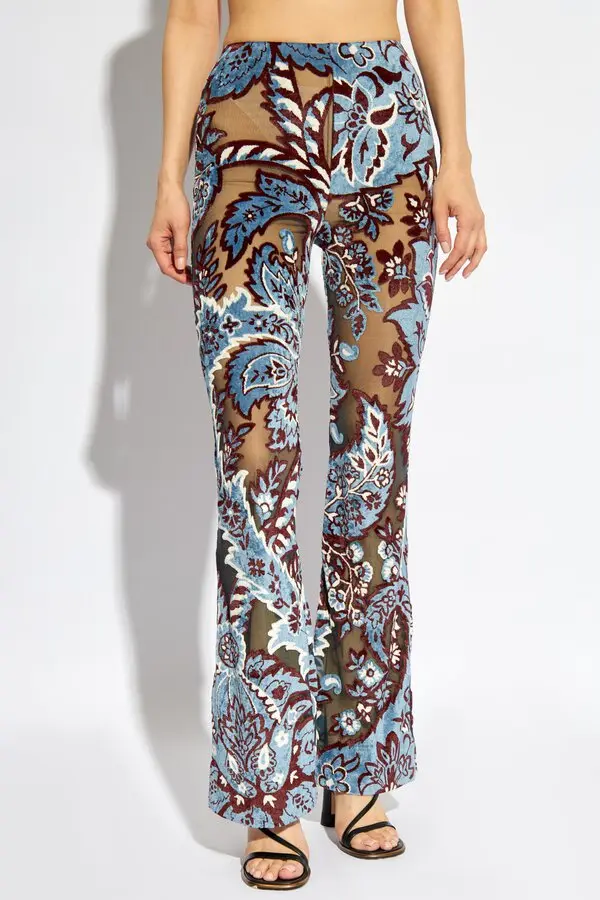 Etro Tulle Jacquard Velvet Trousers