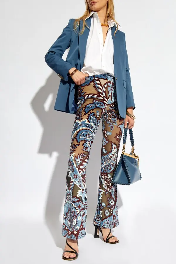 Etro Tulle Jacquard Velvet Trousers