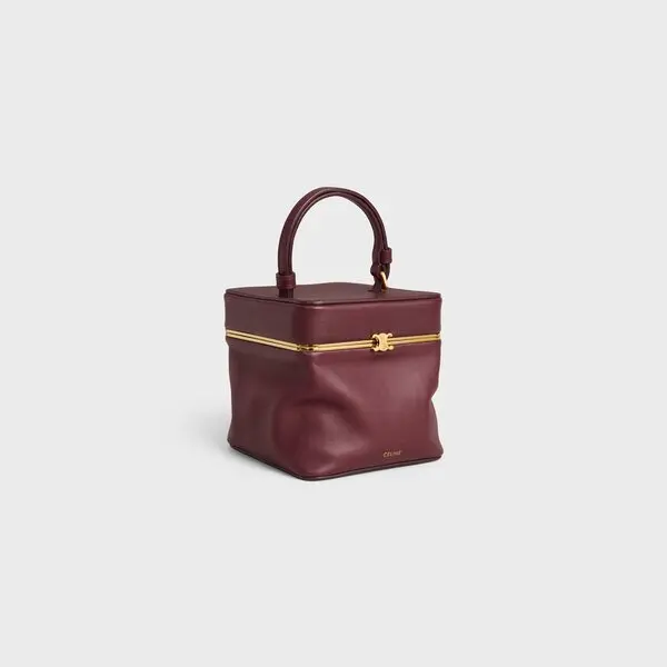 Celine Cube Vanity Case In Calfskin - Syrah