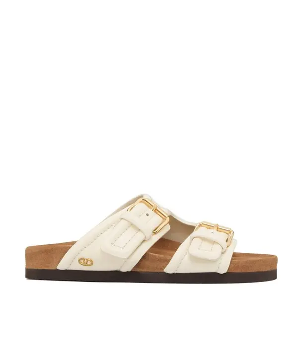 Valentino Garavani Logo Plaque Double-strap Slip-on Slides
