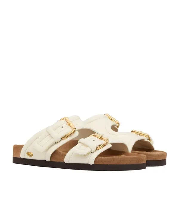 Valentino Garavani Logo Plaque Double-strap Slip-on Slides