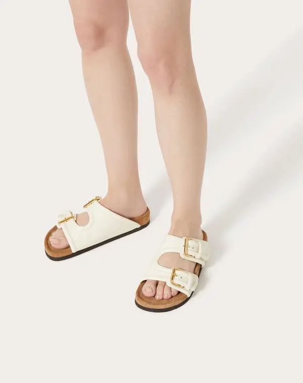 Valentino Garavani Logo Plaque Double-strap Slip-on Slides