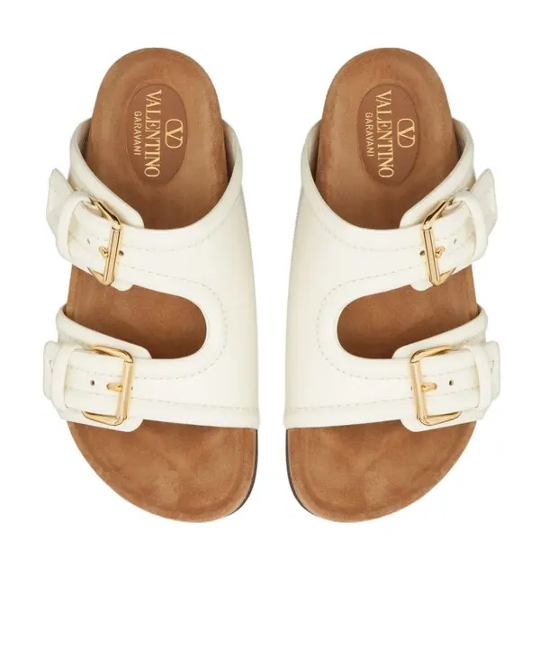 Valentino Garavani Logo Plaque Double-strap Slip-on Slides