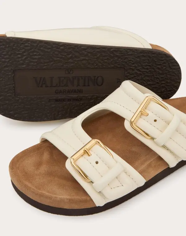 Valentino Garavani Logo Plaque Double-strap Slip-on Slides