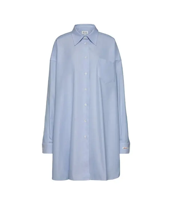 MAISON MARGIELA Drop-shoulder Oversized Shirt - Light Blue
