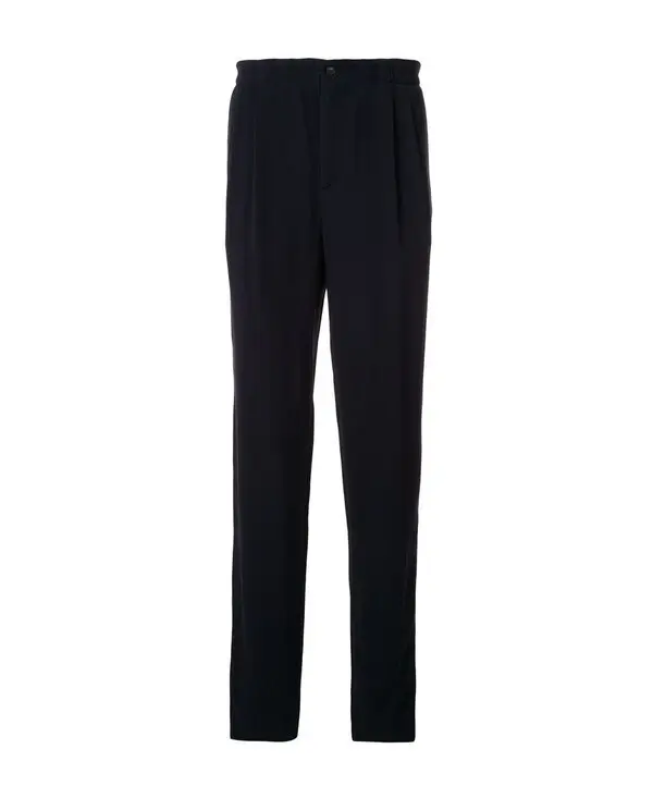 Giorgio Armani High-waisted Ribbed Trousers - Black