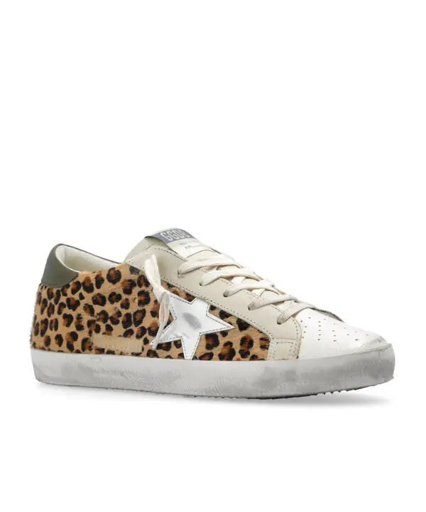 GOLDEN GOOSE Leopard Print Lace Up Sneakers