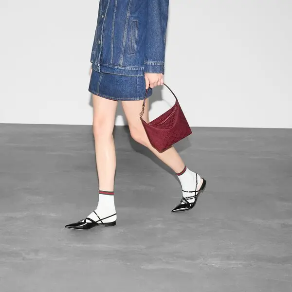 Gucci Gg Monogram Shoulder Bag - Red