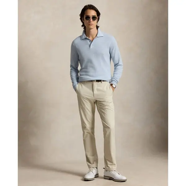 Ralph Lauren Striped Performance Polo-collar Sweater
