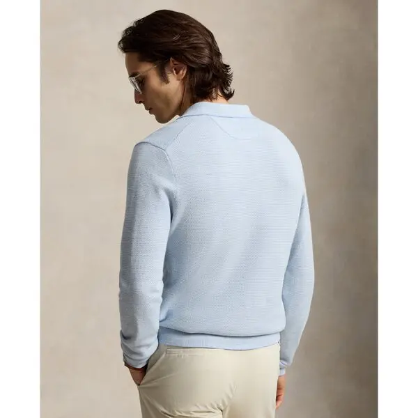 Ralph Lauren Striped Performance Polo-collar Sweater - Blue Combo