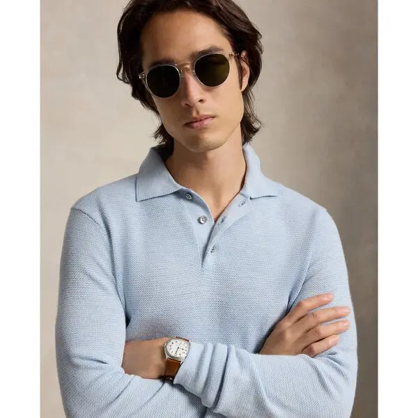 Ralph Lauren Striped Performance Polo-collar Sweater - Blue Combo