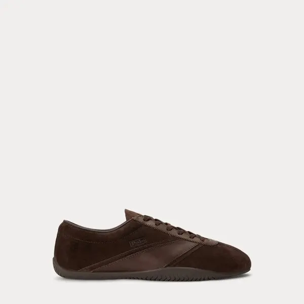 Ralph Lauren Rl Racer Vector Suede Sneaker - Dark Chocolate