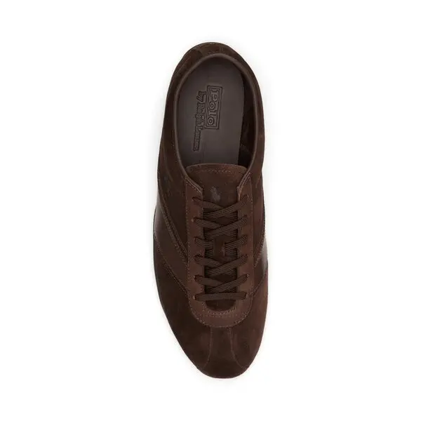 Ralph Lauren Suede Racer Vector Sneakers - Dark Chocolate