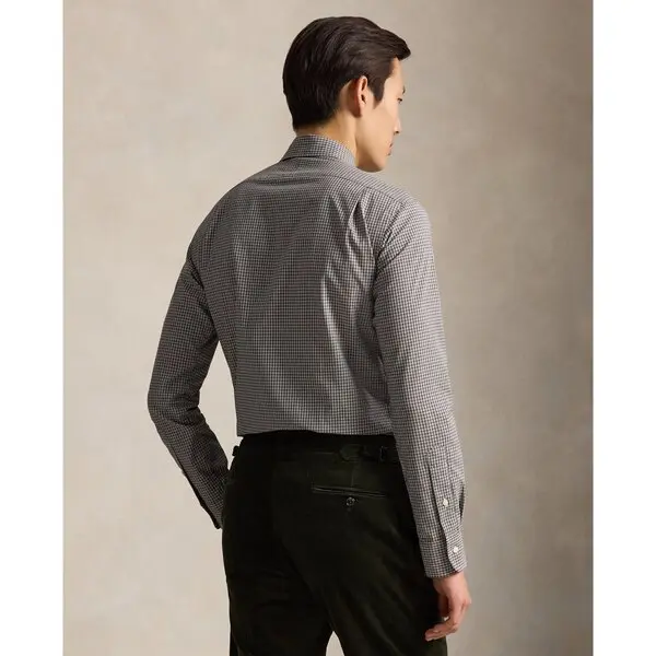 Ralph Lauren Classic Fit Checked Poplin Shirt - White Nutmeg Brown
