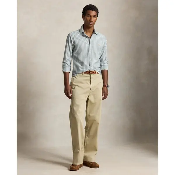 Ralph Lauren Classic Fit Striped Oxford Shirt - Green Red Multi