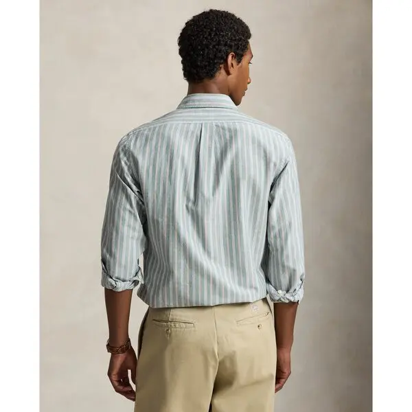 Ralph Lauren Classic Fit Striped Oxford Shirt - Green Red Multi