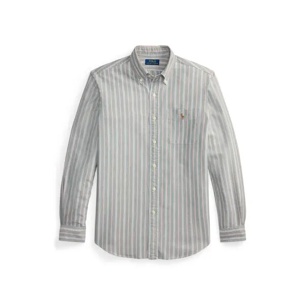 Ralph Lauren Classic Fit Striped Oxford Shirt - Green Red Multi
