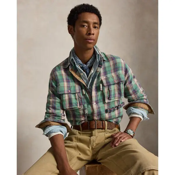 Ralph Lauren Classic Fit Plaid Brushed Flannel Shirt
