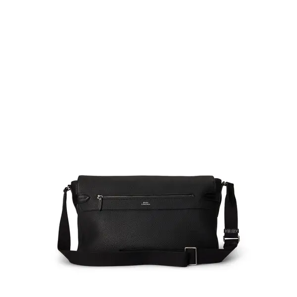 Ralph Lauren Polo Id Pebbled Leather Messenger Bag