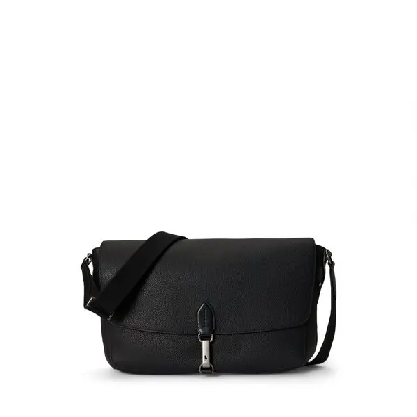 Ralph Lauren Polo Id Pebbled Leather Messenger Bag