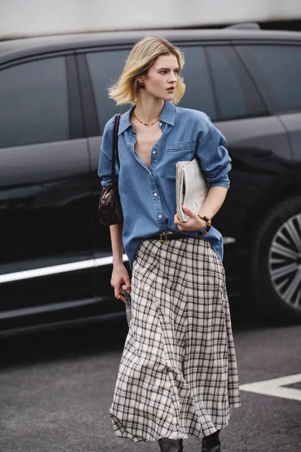 Fabrique Lyocell Denim Airy Shirt - Blue