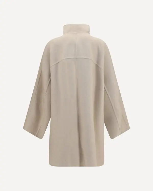 Alaïa Asymmetric Double Face Cashmere Coat - Beige