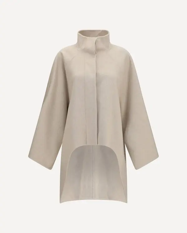 Alaïa Asymmetric Double Face Cashmere Coat - Beige