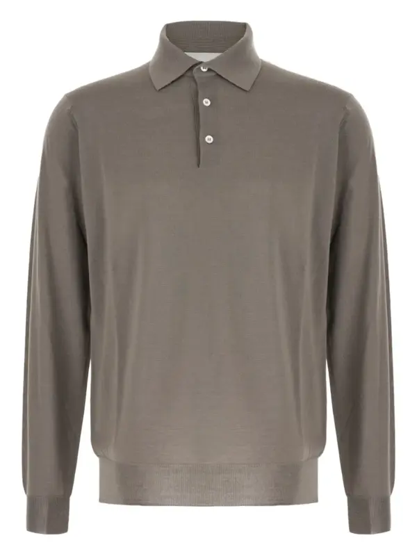 LARDINI Long-sleeved Knit Polo