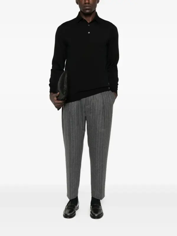 LARDINI Long-sleeved Wool Polo