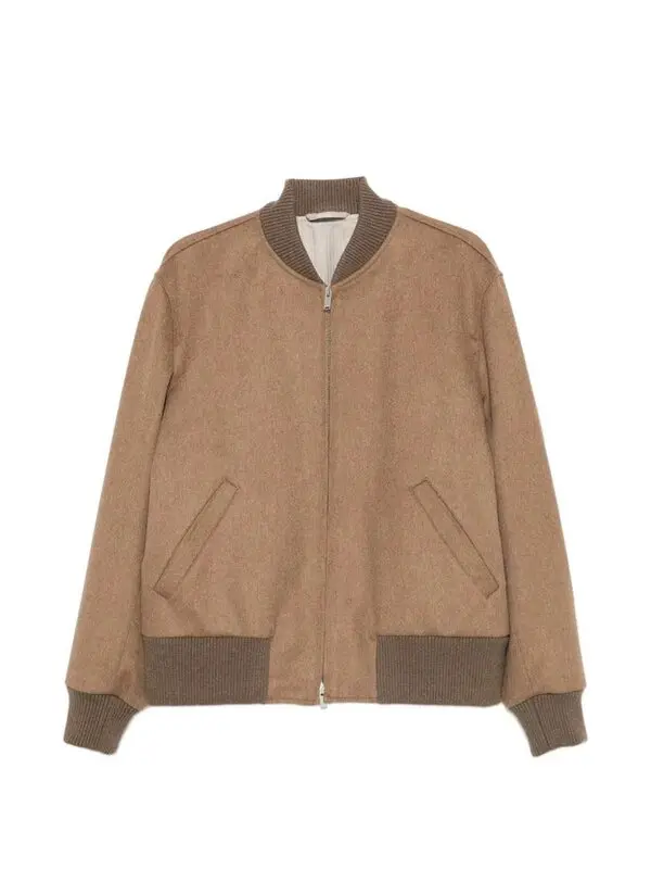 LARDINI Ribbed-trim Zip-up Bomber Jacket
