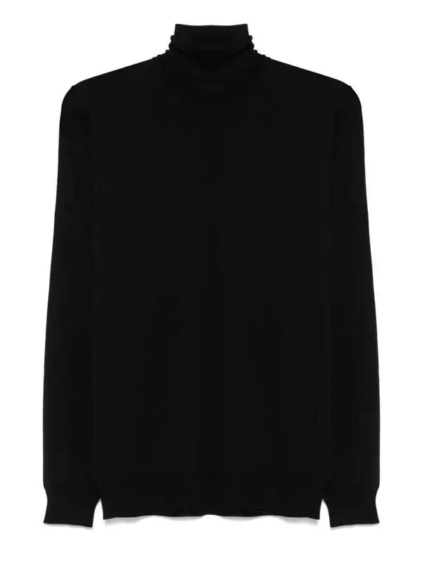 LARDINI Wool Turtleneck Sweater - Black