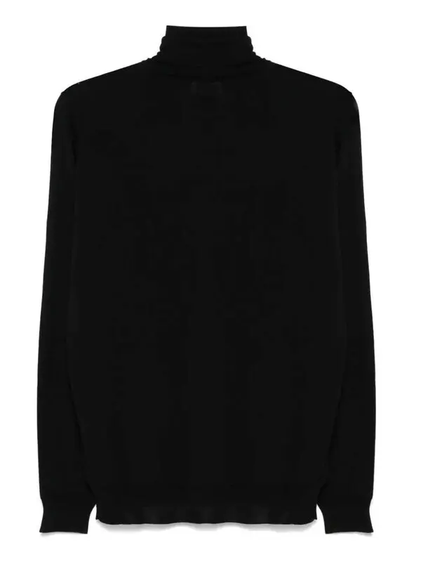 LARDINI Wool Turtleneck Sweater - Black