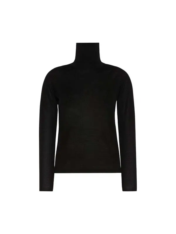 LARDINI Wool Turtleneck Sweater - Black