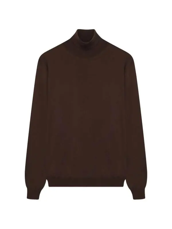 LARDINI Wool Turtleneck Sweater - Brown