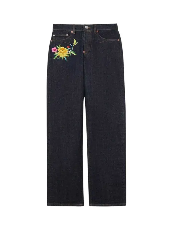 Kenzo Wildflower Straight-leg Japanese Denim Trousers