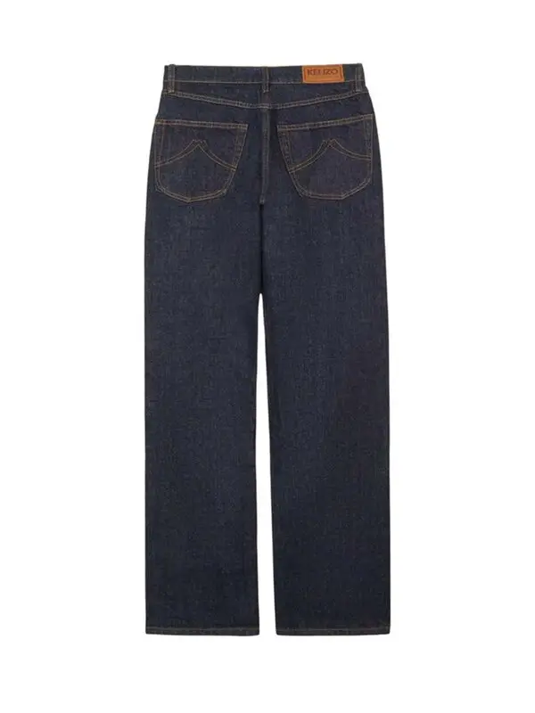 Kenzo Wildflower Straight-leg Japanese Denim Trousers