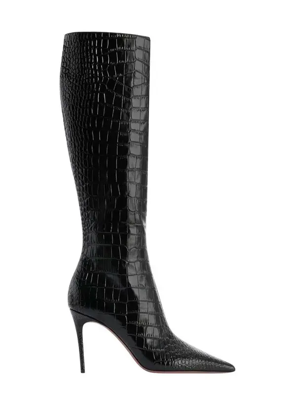 Paris Texas Crocodile-effect Boot - Black