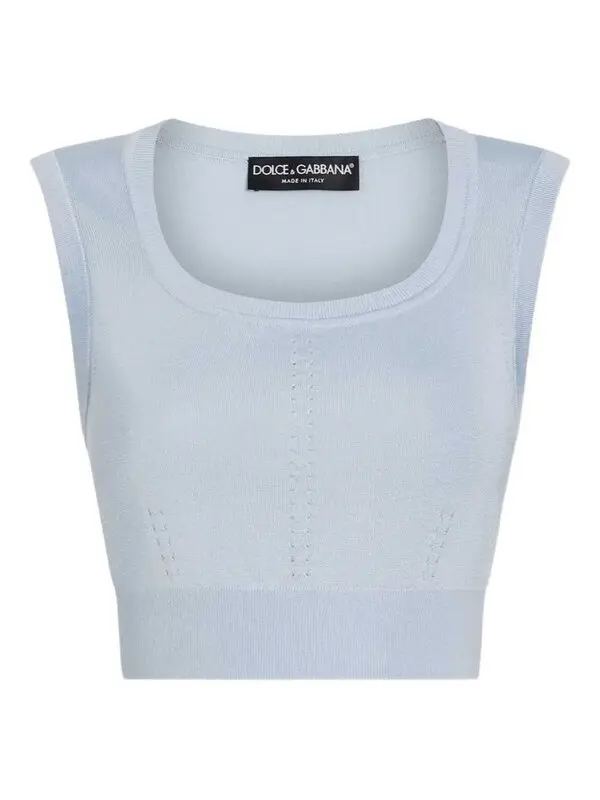 Dolce & Gabbana Silk-blend Top - Blue