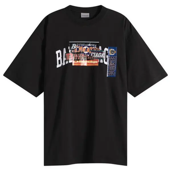 Balenciaga Bumper Stickers T-shirt - Black
