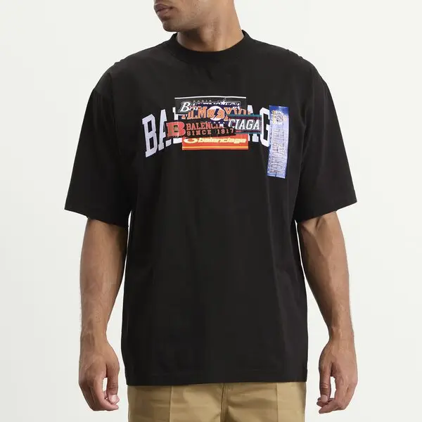 Balenciaga Bumper Stickers T-shirt - Black