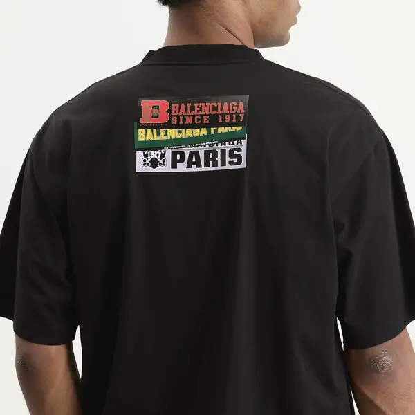 Balenciaga Bumper Stickers T-shirt - Black