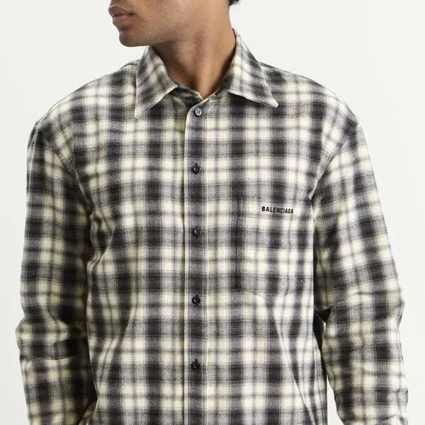 Balenciaga Regular Fit Check Flannel Shirt
