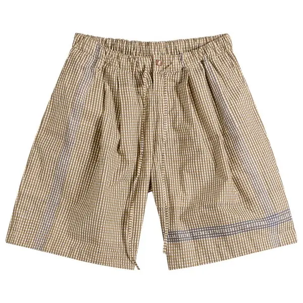 STORY MFG. Lark Hand-printed Gingham Shorts
