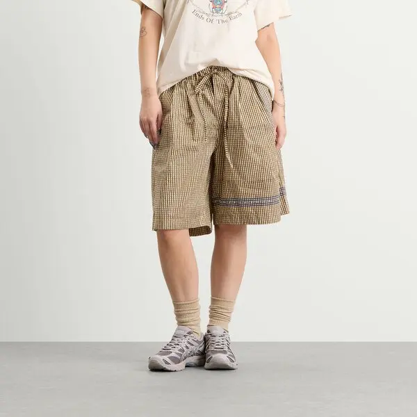 STORY MFG. Lark Hand-printed Gingham Shorts