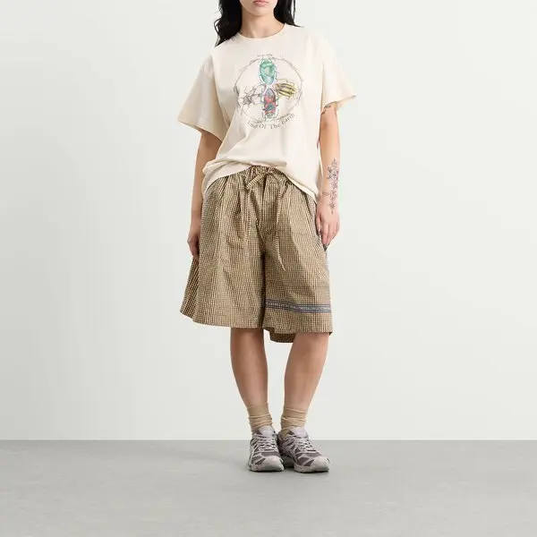 STORY MFG. Lark Hand-printed Gingham Shorts
