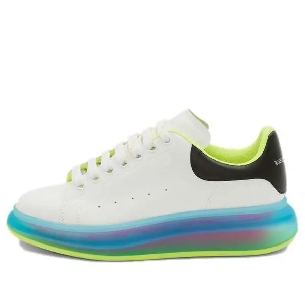 Alexander McQueen Oversized Sneaker 'transparent Sole White Iridescent - White/black/multicolor