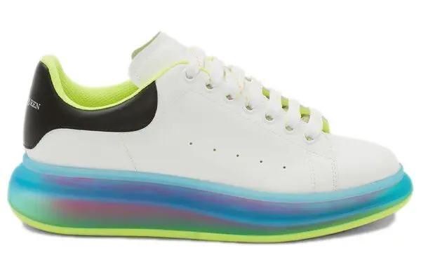 Alexander McQueen Oversized Sneaker 'transparent Sole White Iridescent - White/black/multicolor