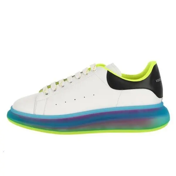 Alexander McQueen Oversized Sneaker 'transparent Sole White Iridescent - White/black/multicolor